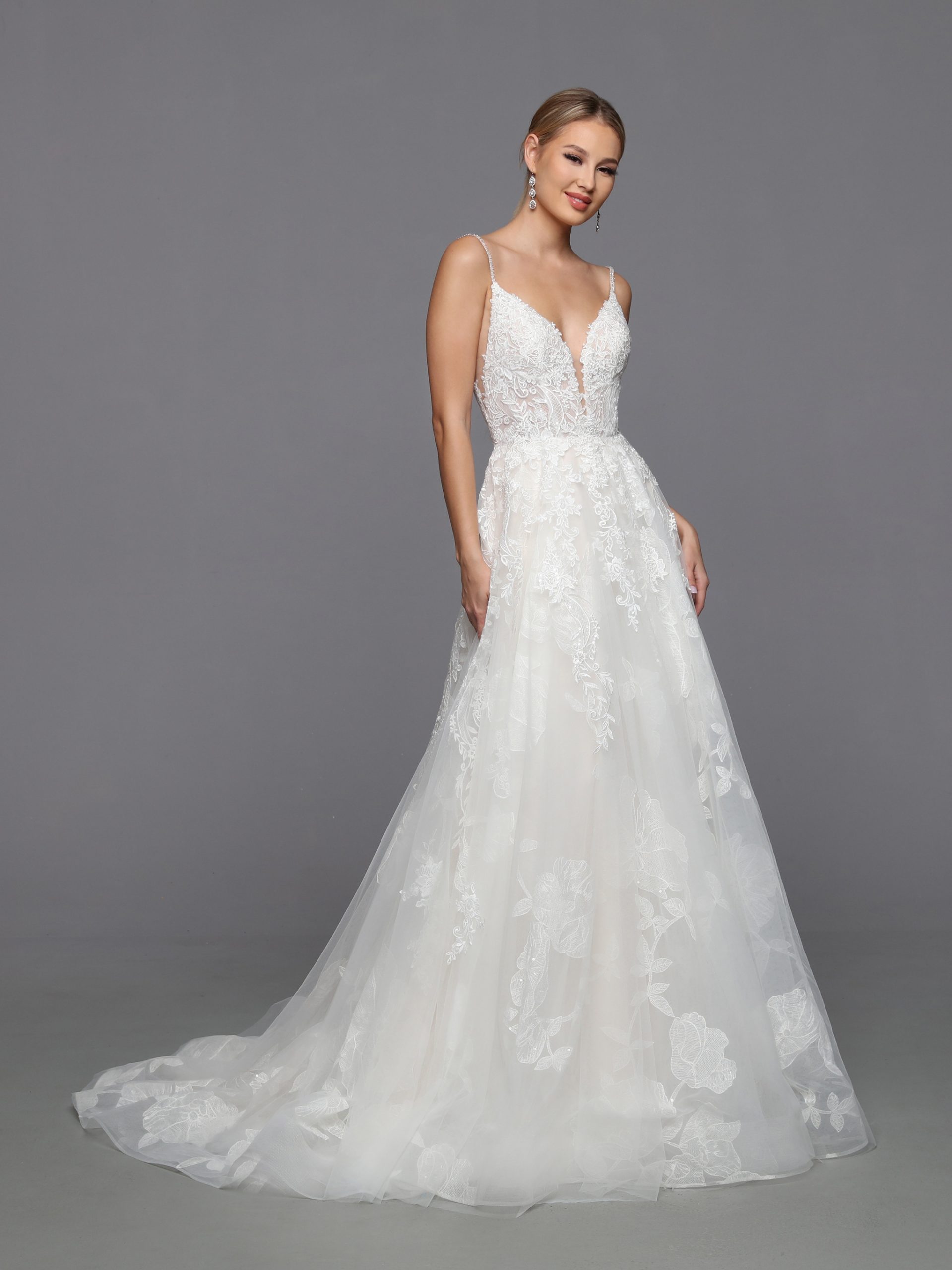 3d Floral Applique Wedding Dresses For 2023 Davinci Bridal